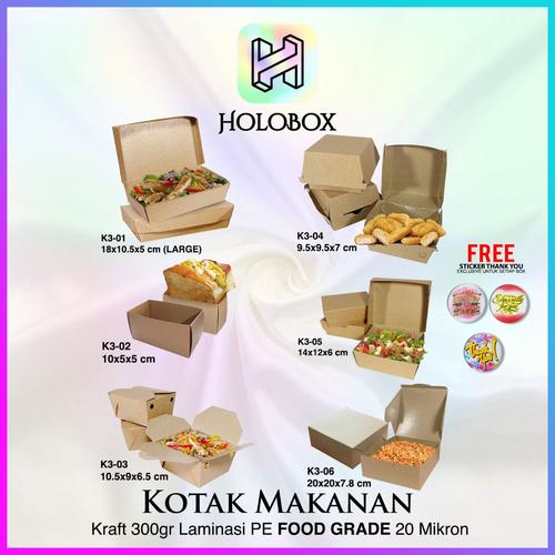 Jual PAPER LUNCH BOX|KOTAK MAKANAN|NASI|ROTI|BURGER|KUE|KRAFT|FOODGRADE ...