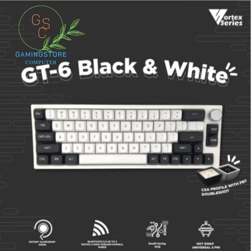 Jual Vortex Series GT6 / GT-6 White & Black Wireless - Gaming Keyboard ...