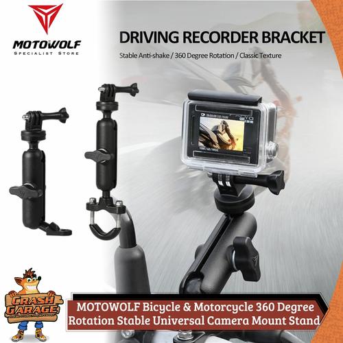Promo MOTOWOLF Breket Holder Mounting GoPro Motor Dudukan GoPro Stang ...