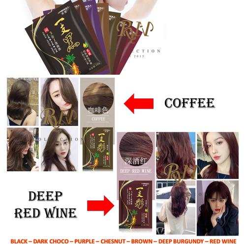 Jual HAIR DYE COLOR SHAMPOO SEMIR WARNA RAMBUT COKLAT MERAH UNGU ...