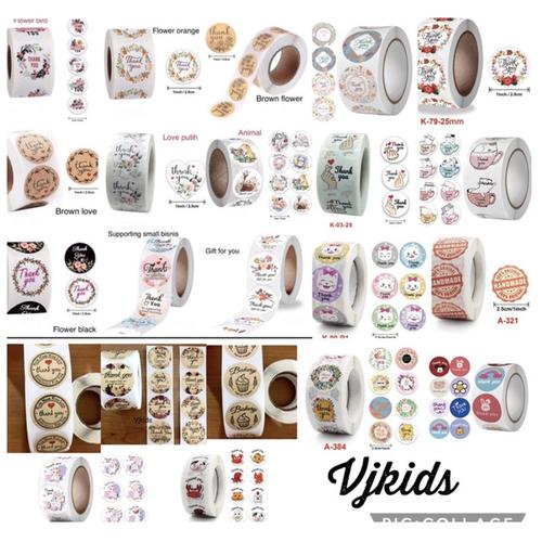 Jual stiker roll thank you bagus dan baru , stiker label 100 pcs dan ...