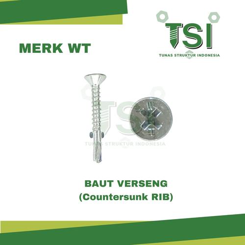 Jual BAUT VERSENG | Baut Countersunk RIB | Baut Sekrup - 6x25 - Jakarta ...