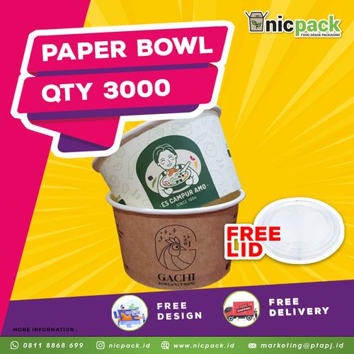 Jual Paper Bowl Custom Cetak + TUTUP 650/800ml 3000 Pcs - Jakarta Utara ...