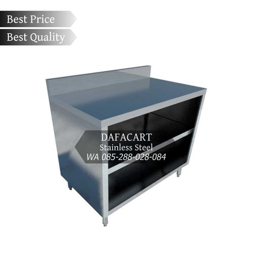Jual Meja Kabinet Stainless / Open Cabinet with Shelf + Back Splash ...