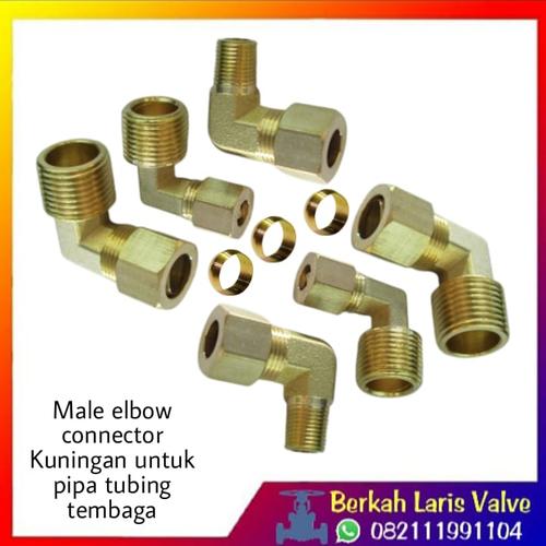 Jual Male Elbow Connector Kuningan Untuk Pipa Tubing Tembaga 1/2"drt×10mOD - Jakarta Barat ...
