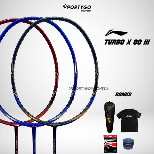 Jual Raket Lining TURBO X 80 III Badminton Original - Full Paket, Black ...