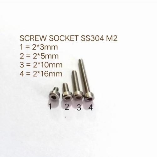 Jual BAUT Socket M2 x 16mm KUNCI L STAINLESS 304 ANTI KARAT Baut Soket ...