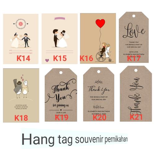 Jual hang tag souvenir wedding ucapan terima kasih - 2x8cm, KRAFT ...