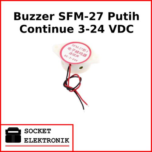 Promo Buzzer SFM-27 Warna Putih Pakai Kabel Bunyi Continue 3-24 VDC ...