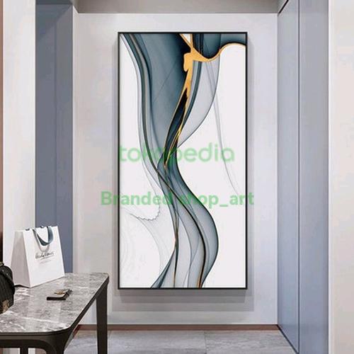 Jual lukisan abstrak minimalis corak gold prada | lukisan abstrak ...