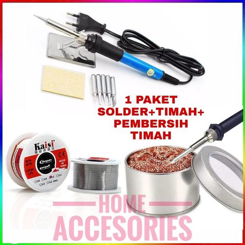 Jual SATU PAKET SOLDER+KAWAT TIMAH + PEMBERSIH TIMAH .SOLDERING IRON ...