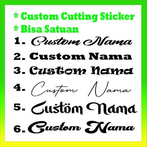 Jual sticker nama/ cuting sticker nama - 2x20 cm - Kab. Tulungagung ...