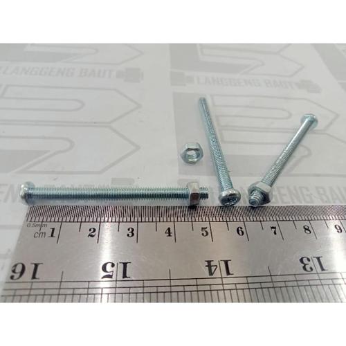 Jual Baut Mur JP M4x50 / Baut Obeng Plus Kepala Bulat 4mm Panjang 5cm ...