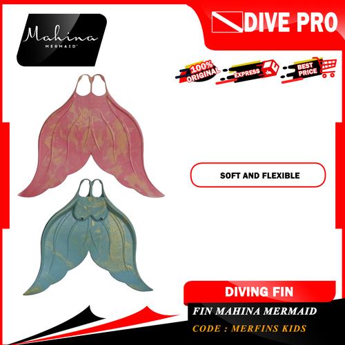 Jual MAHINA MERMAID FINS - MONOFINS RUBBER KIDS - AQUA, 36-37 - Kota ...