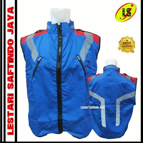 Jual SAFETY VEST /ROMPI SAFETY BAHAN TASLAN TERBARU KOMBINASI BIRU - M ...