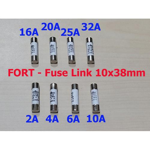 Jual Fuse Link Fort 10 x 38mm 2A, 4A, 6A, 10A, 16A, 20A, 25A, 32A FORT ...