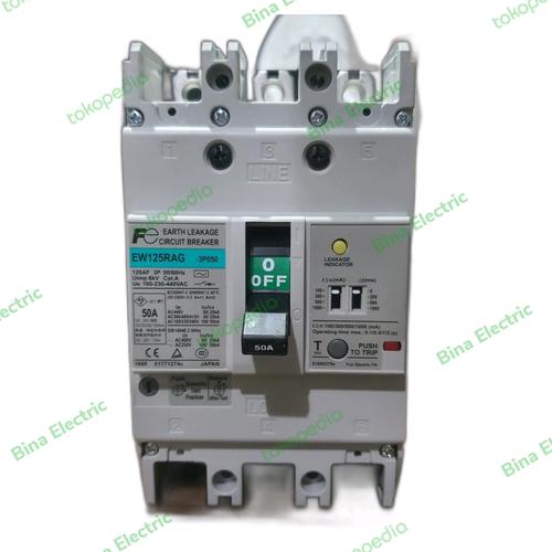 Jual ELCB Fuji Electric EW125RAG 3P 50A 415V 50kA / ELCB Fuji EW 125RAG ...