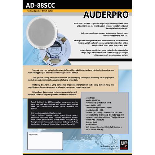 Jual AUDERPRO CEILING SPEAKER AD-88SCC Ceiling Speaker 8 Inch Bulat ...