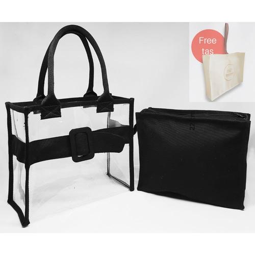 Jual Tas PVC Transparan / Tas Mika Totebag / Tas Mika Plus Pouch - Hitam - Kota Sukabumi - Dutch ...