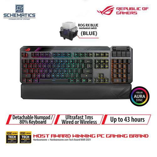 Jual ASUS ROG Claymore 2 Modular TKL Wireless Gaming Keyboard - Blue ...