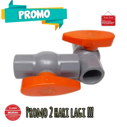 Jual Stop Kran Ball Valve Keran Air Pipa Tangki Toren Pvc Plastik 1/2 ...