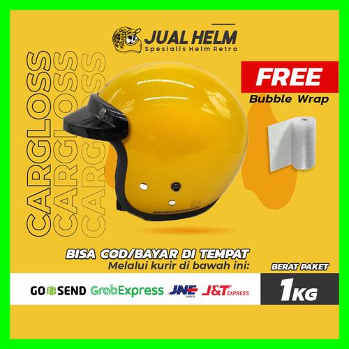 Jual Helm Cargloss Kuning Yellow Glossy (Helm Retro / Helm Classic ...