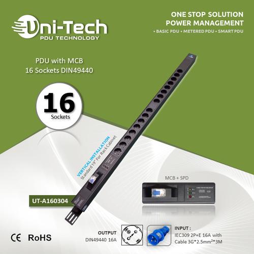 Jual PDU Power Distribution Unit 16 Holes Germany with MCB Input IEC309 ...