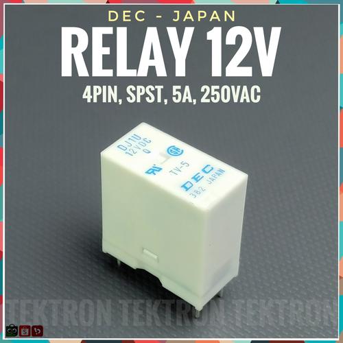 Jual DEC Relay 12VDC DJ1U TV5 Japan Ori Asli 5A 250VAC 12V 4p 4pin SPST ...
