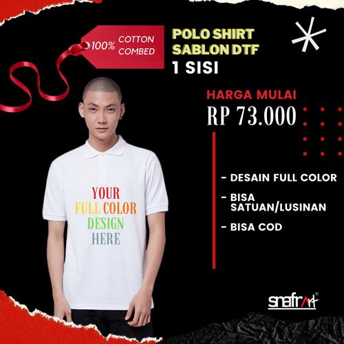 Jual KAOS POLO SHIRT CUSTOM SABLON DTF 1 SISI | COTTON CVC PIQUE - L ...