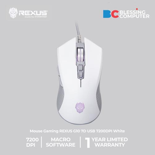 Jual Mouse Gaming REXUS G10 7D USB 7200DPI White - Kota Denpasar ...