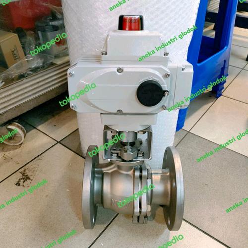 Jual motorized electric actuator ball valve flange stainless steel 4 ...