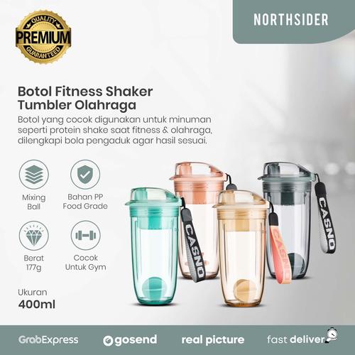 Jual Fitness shaker bottle 400ml | tumbler botol minum olahraga - Merah ...