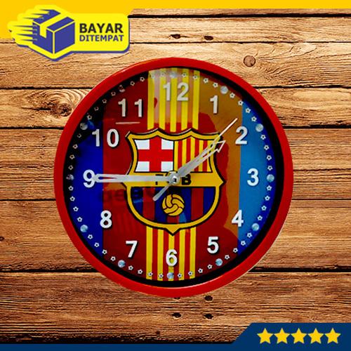 Jual Jam Dinding FC BARCELONA Tempel Wall Clock Sepak Bola Foot Ball ...