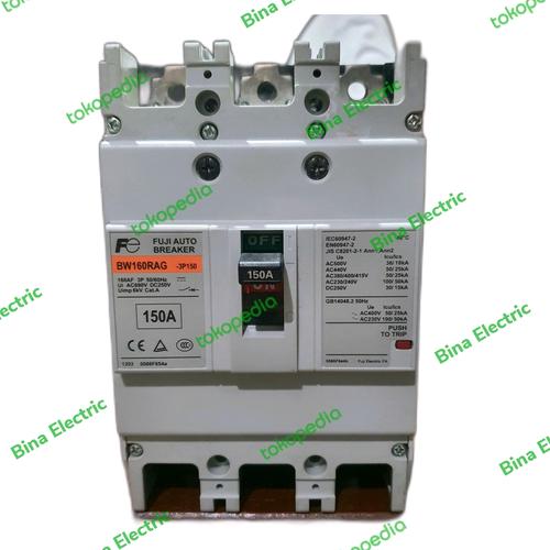 Jual MCCB Fuji BW160RAG 3P 150A / No Fuse Breaker NFB Fuji BW160RAG 3P ...