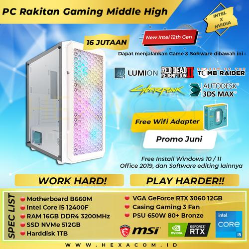 Jual PC Rakitan Gaming High End Intel Core i5 12400F + VGA GTX 3060 ...