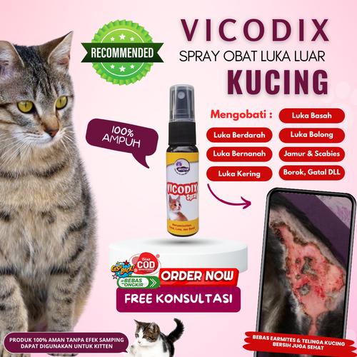 Jual Obat Spray Luka kucing Vicodix Mengobati Luka Basah Kering dan ...
