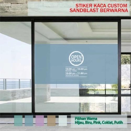 Jual Cutting Stiker Custom Kaca Es / Sticker Sandblast Warna (60 x 100 ...