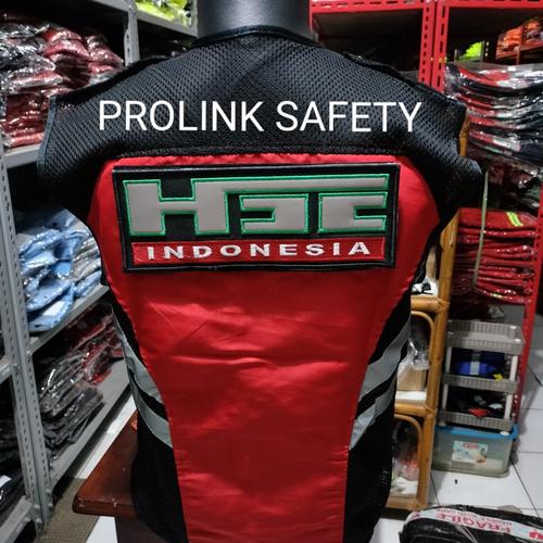 Jual ROMPI SAFETY MERAH LOGO HSE TEAM VELCRO PEREKAT BAHAN TASLAN ...