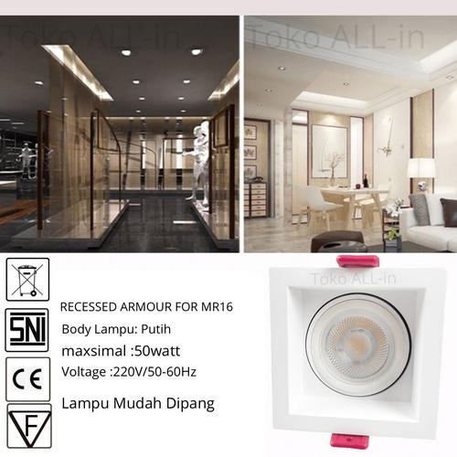 Jual Downlight inbow kotak/ downlight kotak MR16/ downlight Plafond ...