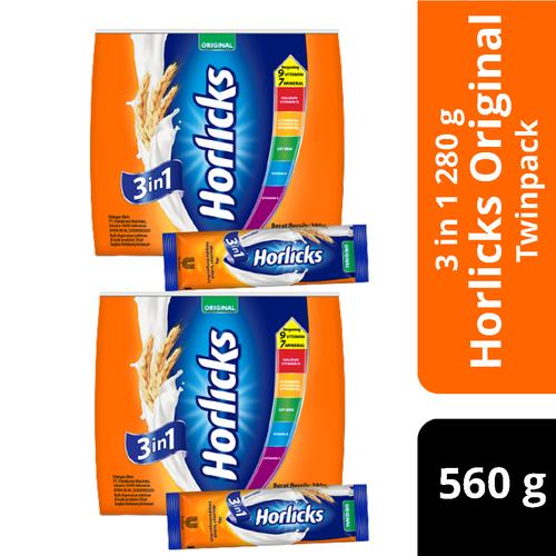 Promo Horlicks 3in1 Original 280g Minuman Malt Pouch Twinpack ...