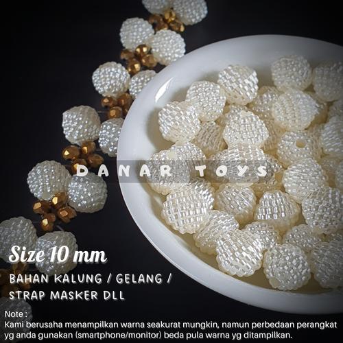 Jual MOTE / MERONCE / BEADS / MOTE PUTIH MUTIARA BIJI BUNGA 10MM ...