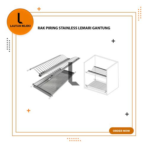 Jual Rak piring stainless lemari gantung panjang 60 / 70 / 80 / 90 ...