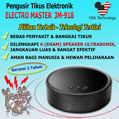 Jual Electro Master JM 918 Alat Pengusir Tikus Ultrasonik, Super Power, Sangat Efektif - Electro ...