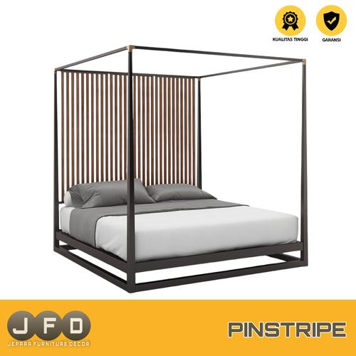 Jual Dipan Tempat Tidur Minimalis Kayu Jati Pinstripe Bed frame Modern ...