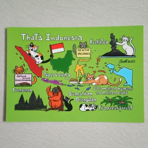 Jual Titina cat Indonesia Postcard series Kartu pos kucing kartupos ...