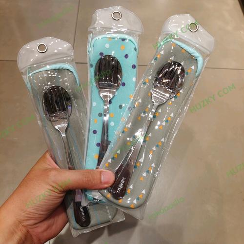 Jual MINISO Tableware Set / Cutlery Set (Sendok + Garpu) - Hijau ...