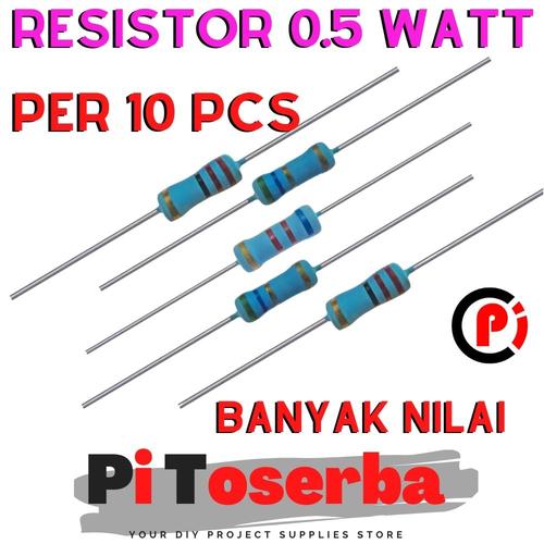 Jual RESISTOR 1/2W 0.5 Watt Banyak Nilai Ohm Hambatan 5% Isi Per 10Pcs - 82R - Kota Medan - Pi ...