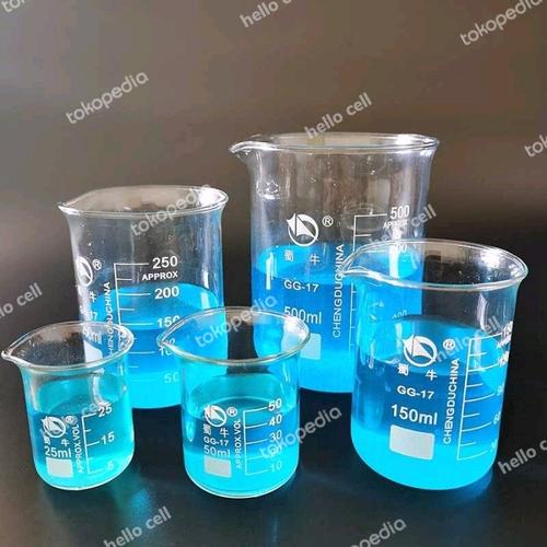 Jual BEAKER GLASS 100ML RRC / BEAKER GELAS KIMIA UKUR KACA 100ML RRC ...