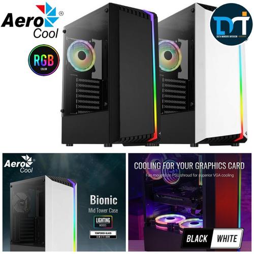 Jual Aerocool Bionic V1 I White RGB - Tempered Glass Mid-Tower Gaming ...