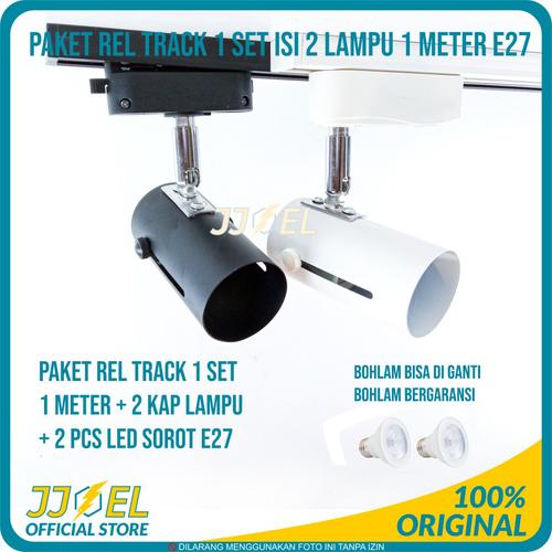 Jual Paket 1 Set 2 Lampu LED Track Light Spotlight Rel 1 Meter Rumah ...